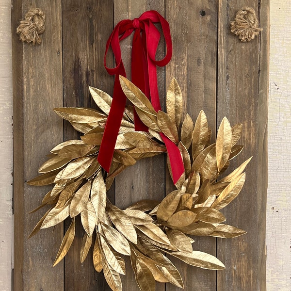Gold Ribbon Wreaths - Etsy