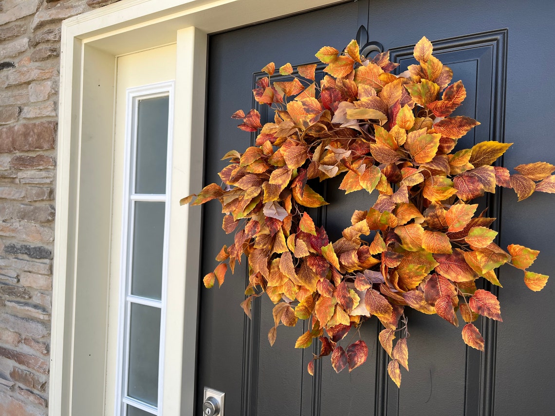 Fall Foliage Wreath for Front Door - Etsy