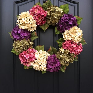 Spring Hydrangea Door Wreaths Front Door Spring Wreath - Etsy