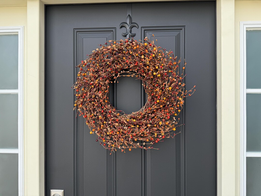 Fall Pip Berry Wreath - Rustic Farmhouse Thanksgiving Door Decor - Etsy