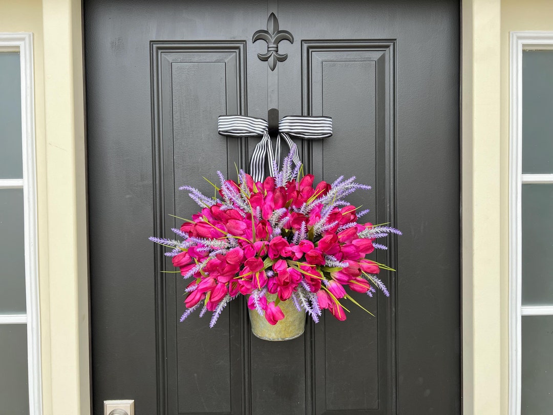 Spring Blooming Tulips in Galvanized Metal Door Bucket – A Charming ...
