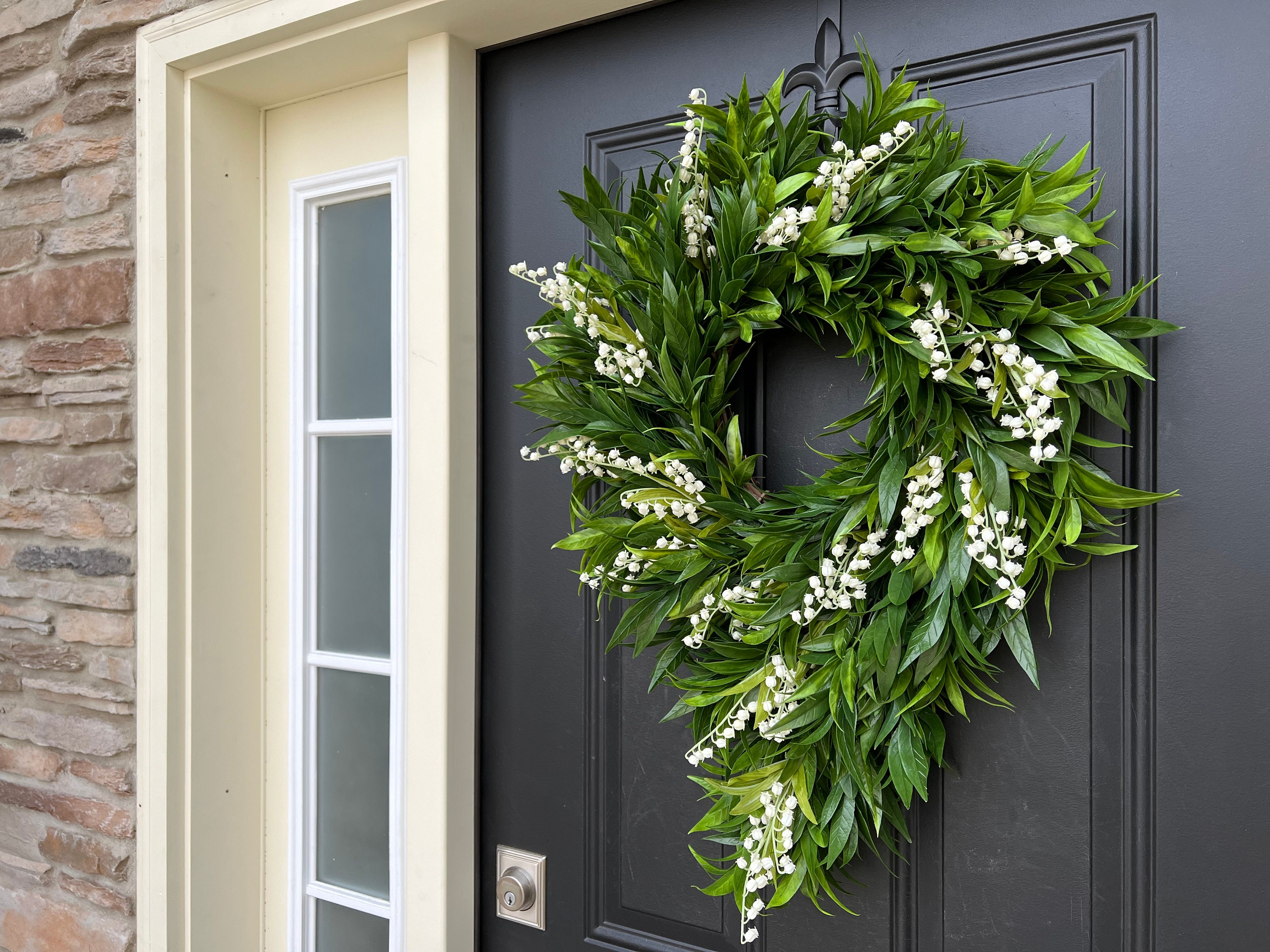 Lily of the Valley Cascading Wreath, Spring Front Door Decor - Etsy