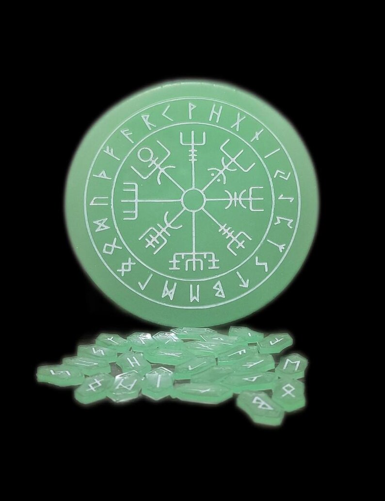 Elder Futhark Runes With Board Set, Glow in the Dark - Etsy
