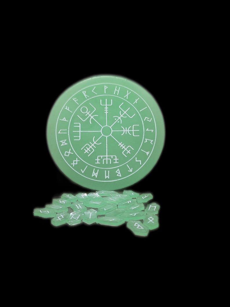 Elder Futhark Runes With Board Set, Glow in the Dark - Etsy