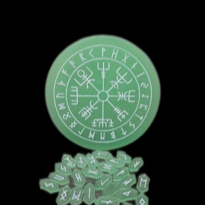 Elder Futhark Runes With Board Set, Glow in the Dark - Etsy