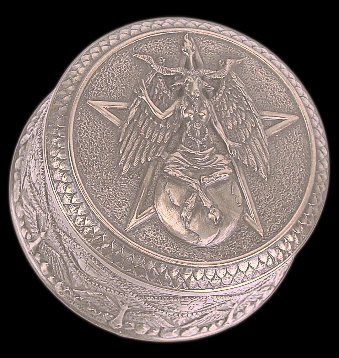 Baphomet Pentagram Sigil Trinket Box Decorative Jewelry Keepsake Altar ...