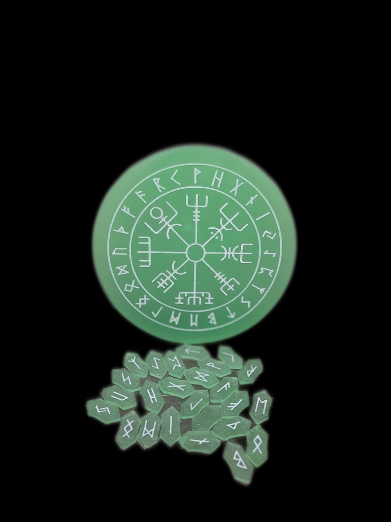 Elder Futhark Runes With Board Set, Glow in the Dark - Etsy