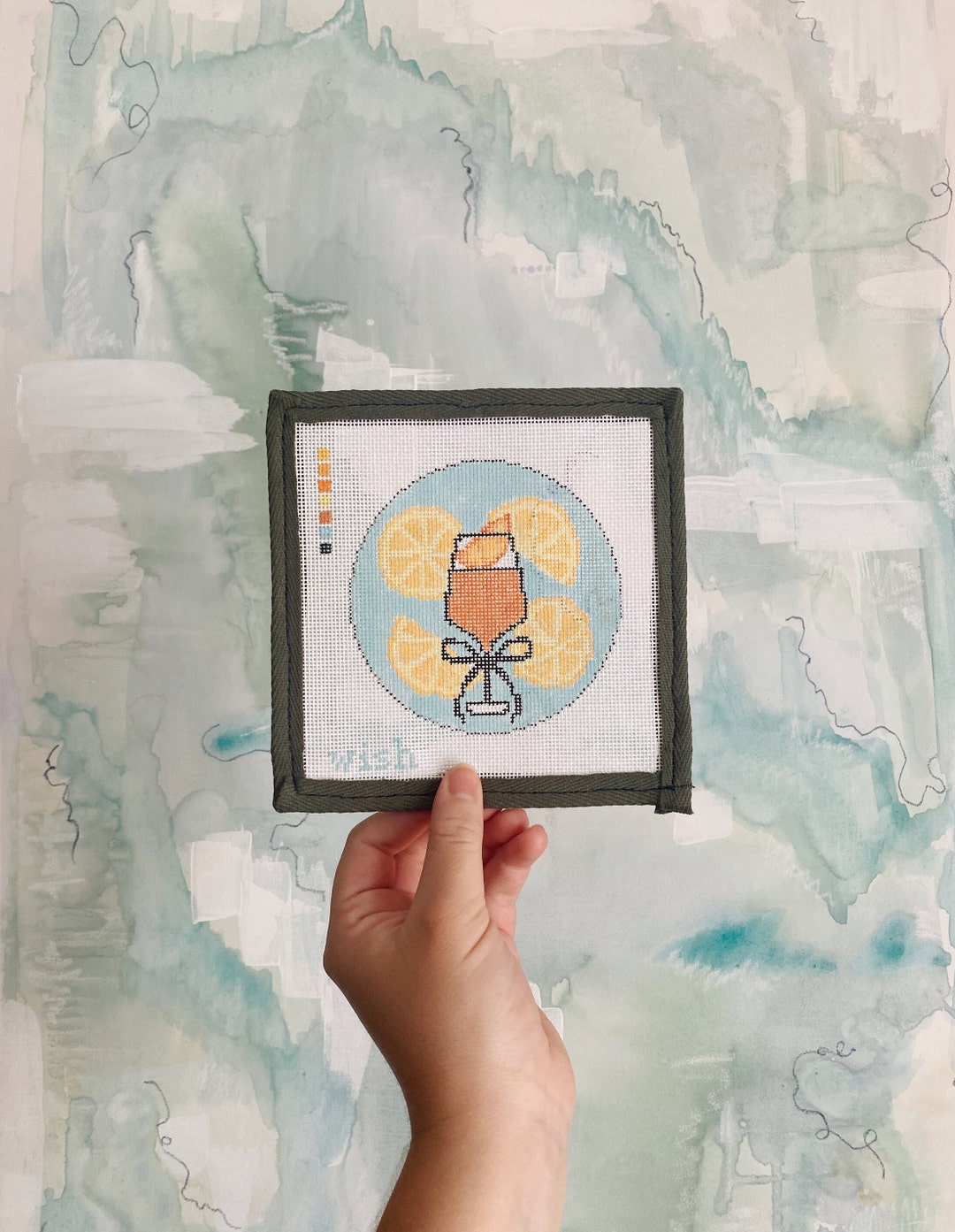 Aperol Spritz & Lemons | Hand Painted 18 Mesh Needlepoint - Etsy