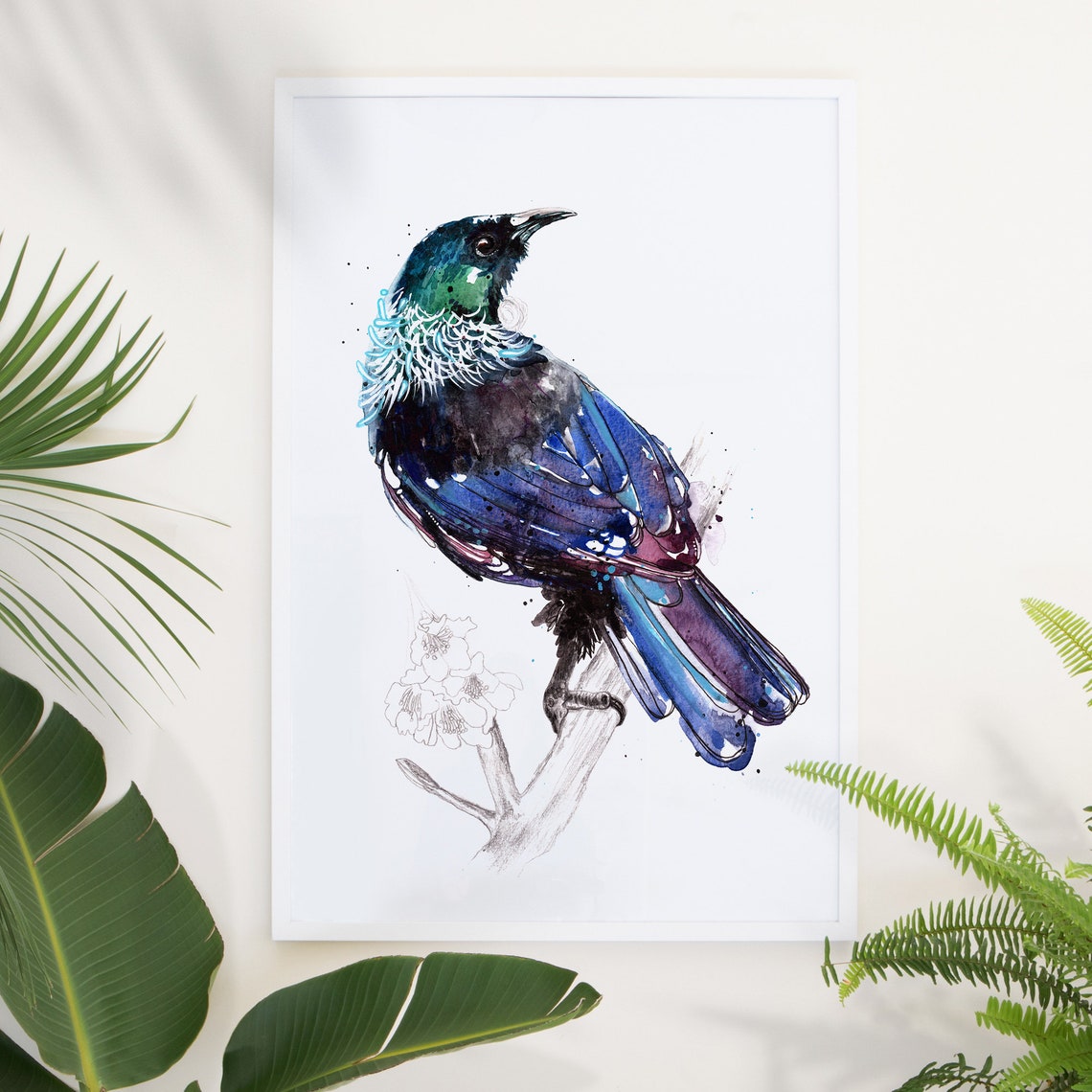 New Zealand Bird Tui Limited Edition Giclee Art Print - Etsy Australia