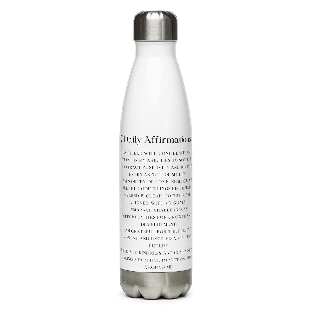 Seven 7 Daily Affirmations Stainless Steel Water Bottle - Etsy