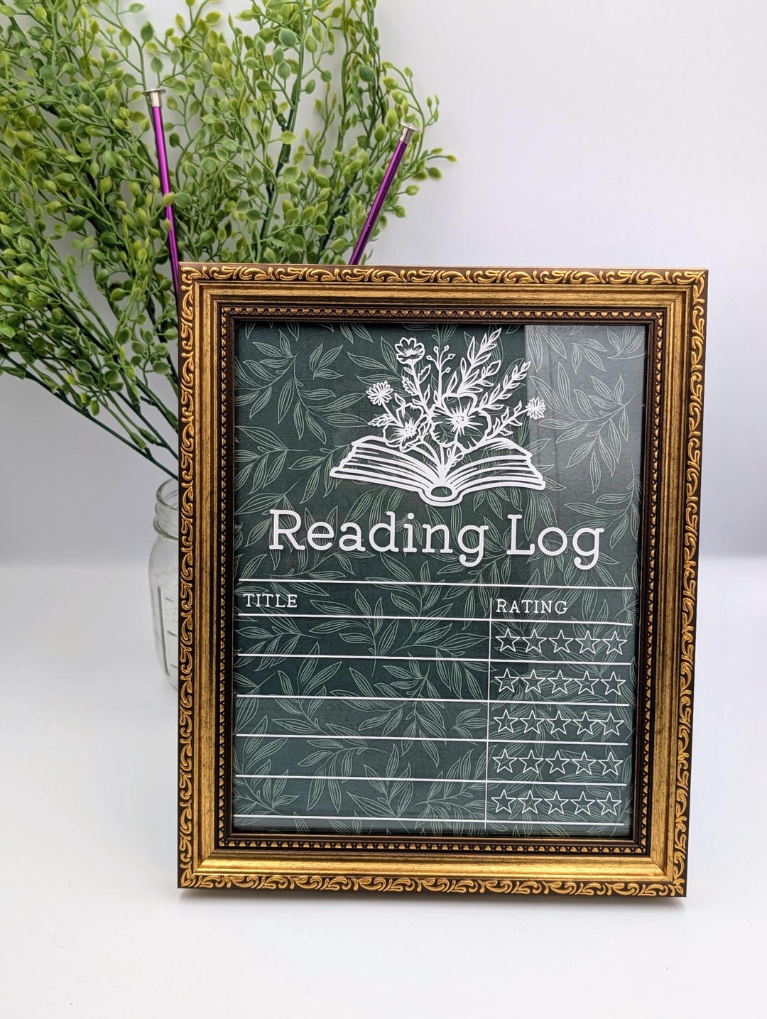 8x10" Reading Log Frame Gold Vintage-inspired | Reusable Chalkboard ...