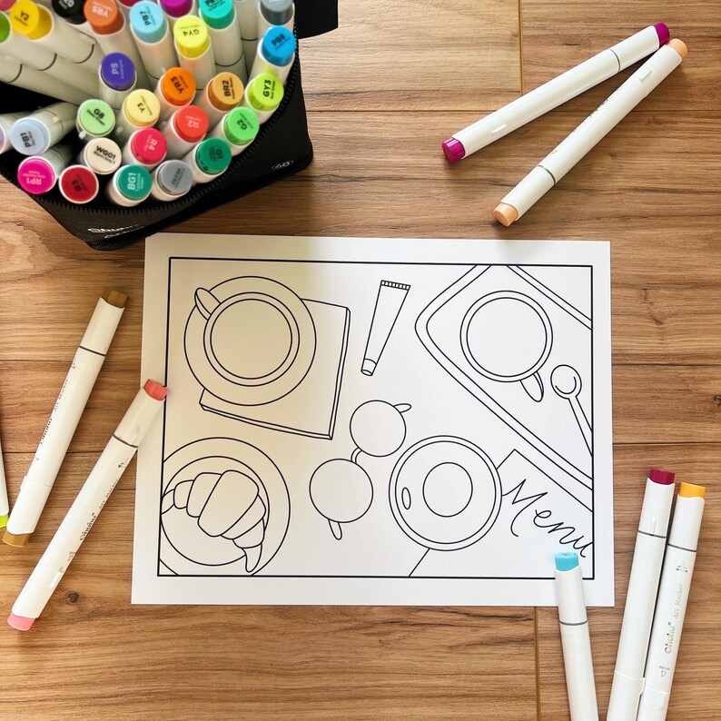 Printable Coloring Page | Coffee Shop Coloring Page | Coloring Pages ...