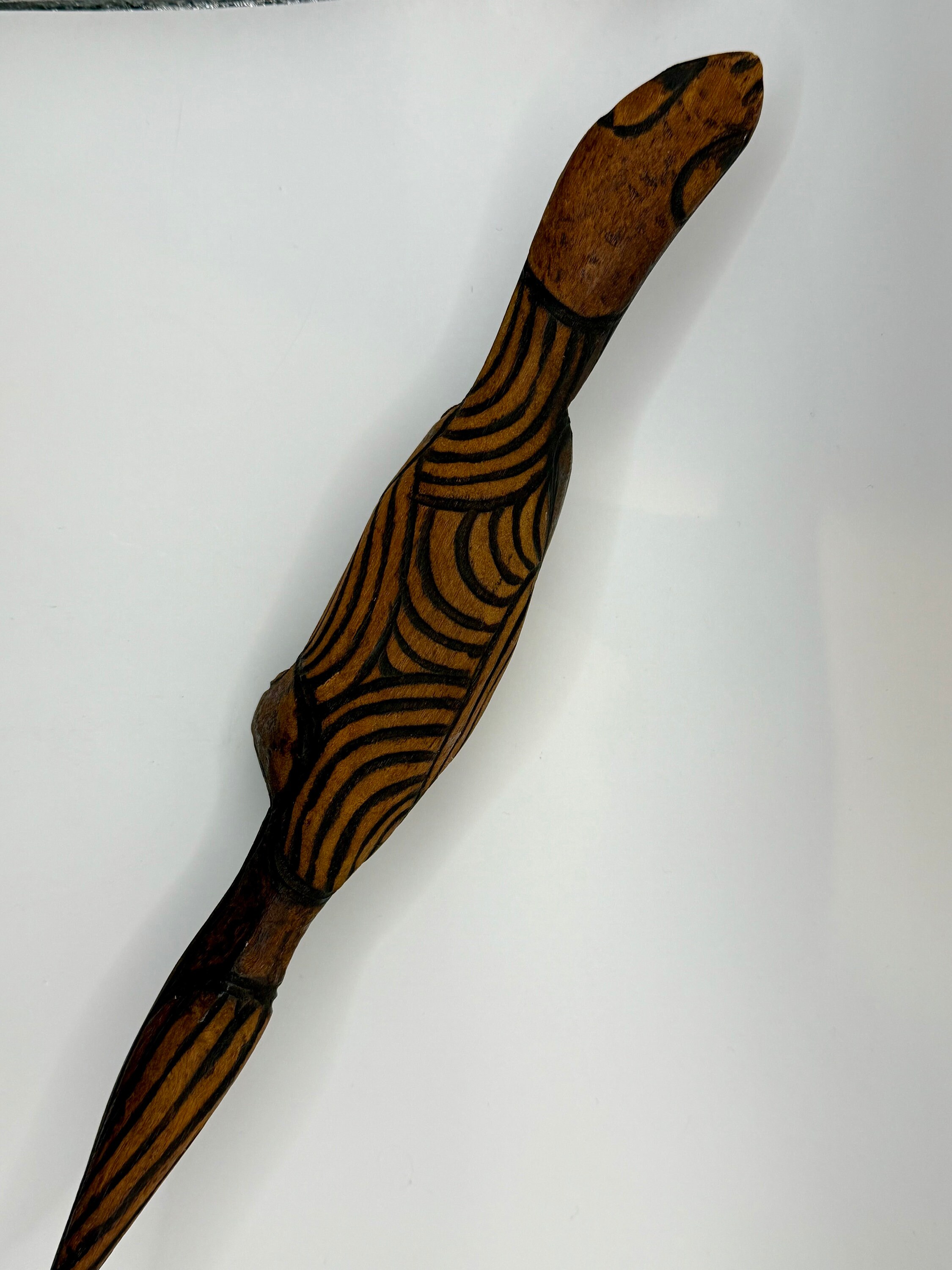 Australian Aboriginal Art Wood Hand Carving Lizard Animal VINTAGE 13.5 ...