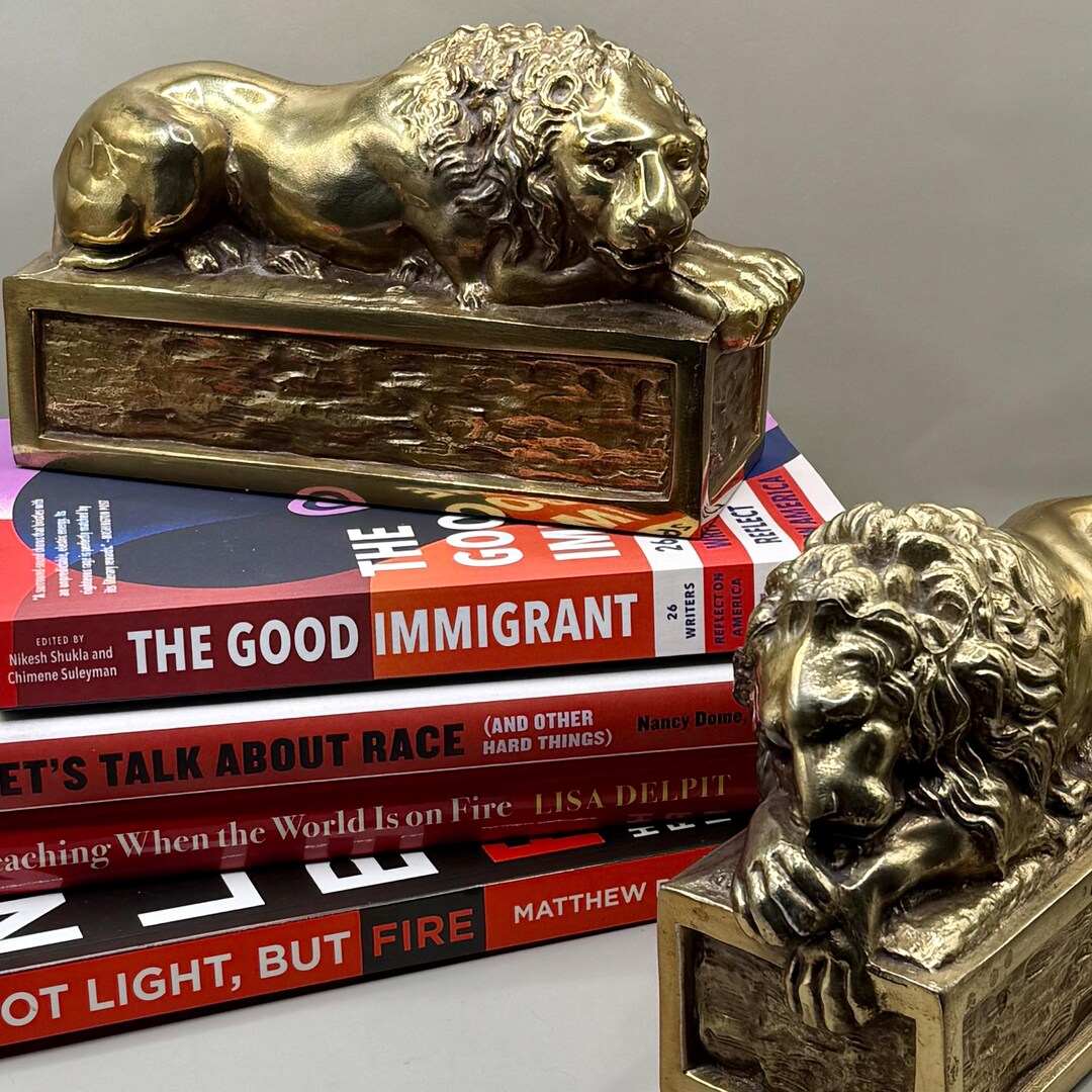 Vintage PAIR of Brass Lion Bookends Copied After Antonio Canova's ...
