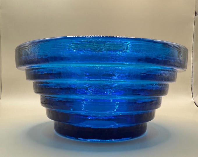 READY to Ship Blenko Blue Pyramid Bowl Vintage Cobalt Blue Bowl Blue - Etsy