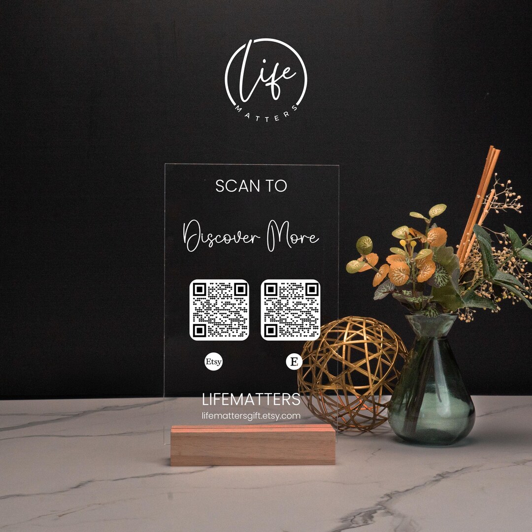 Custom Qr Code Acyrlic Plaque, Personalized Business Qr Plaque, Qr Code ...
