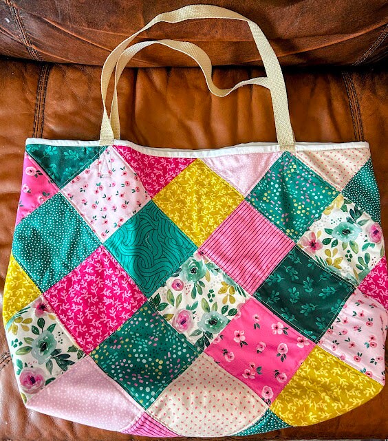 Extra-large Patchwork Quilted Tote Bag - Etsy