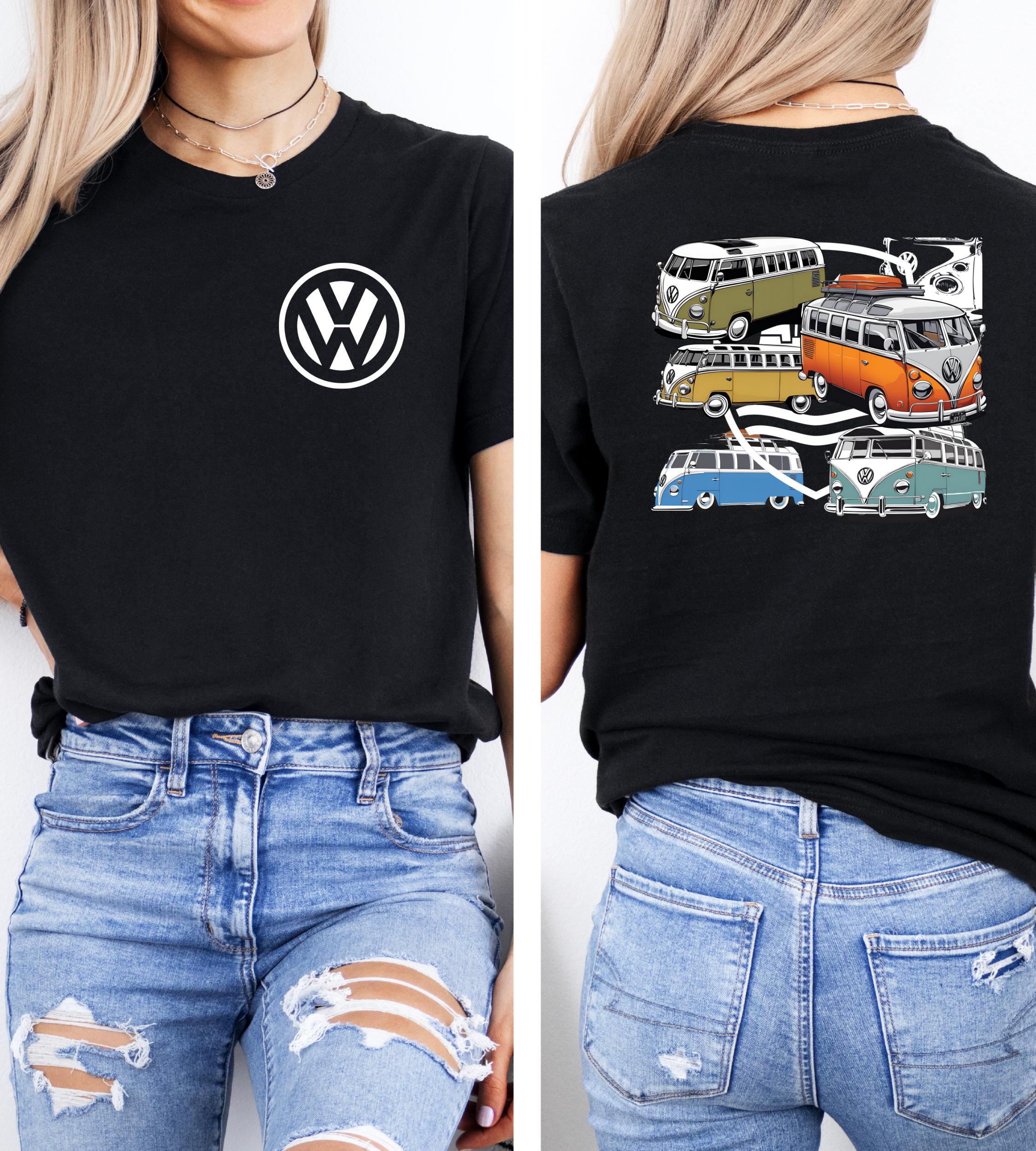 Vintage VW Bus T-shirt, Split Window Volkswagen Tee, Retro Buses Shirt ...