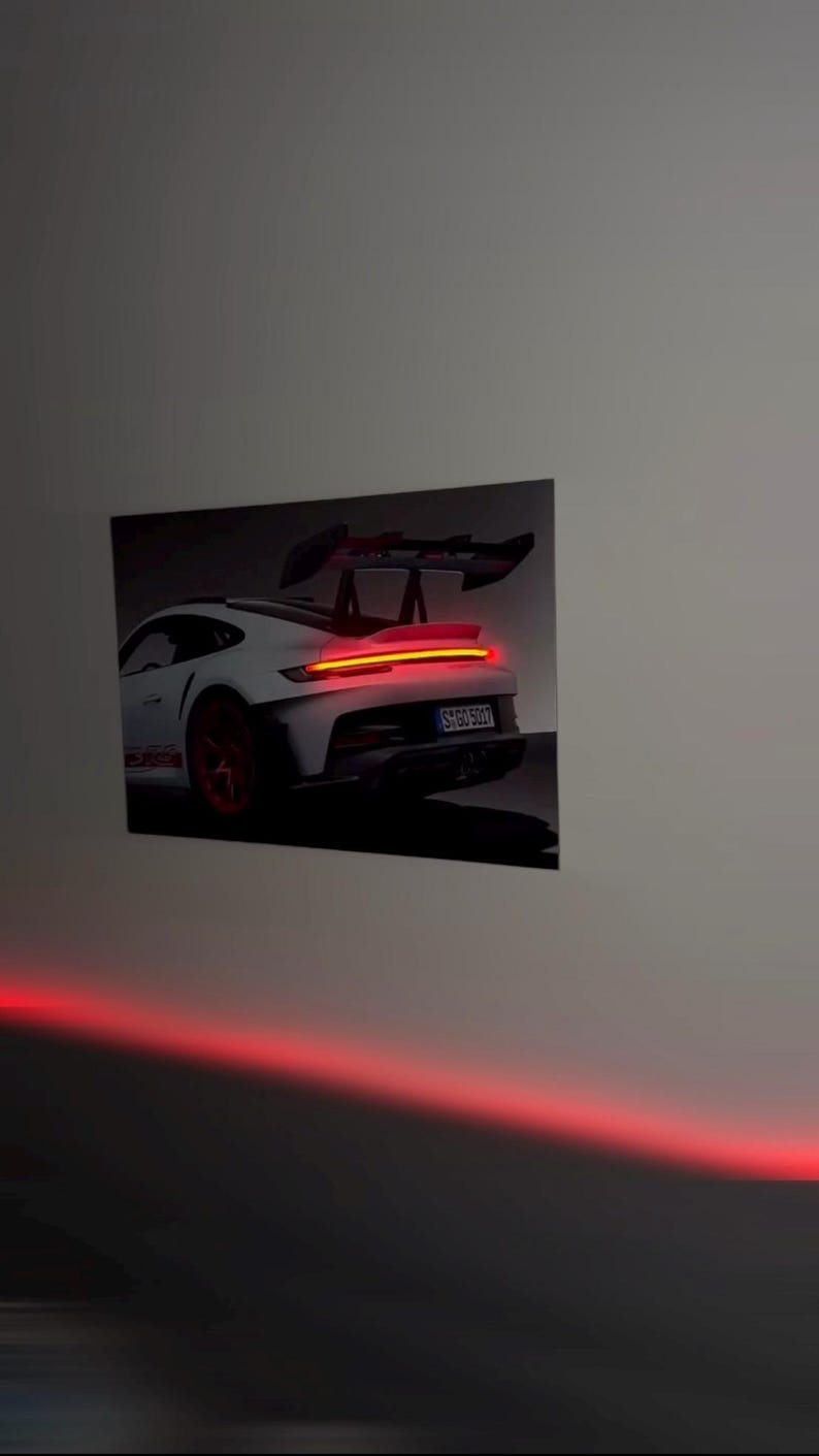 LED Car Poster, 3D Led Car Wall Art,wall Art for Car Lovers,unique Car ...