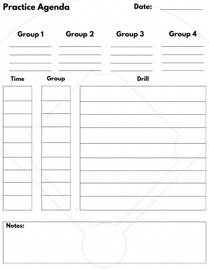 Baseball, Softball, Planning, Digital Guide, Practice, Printable ...