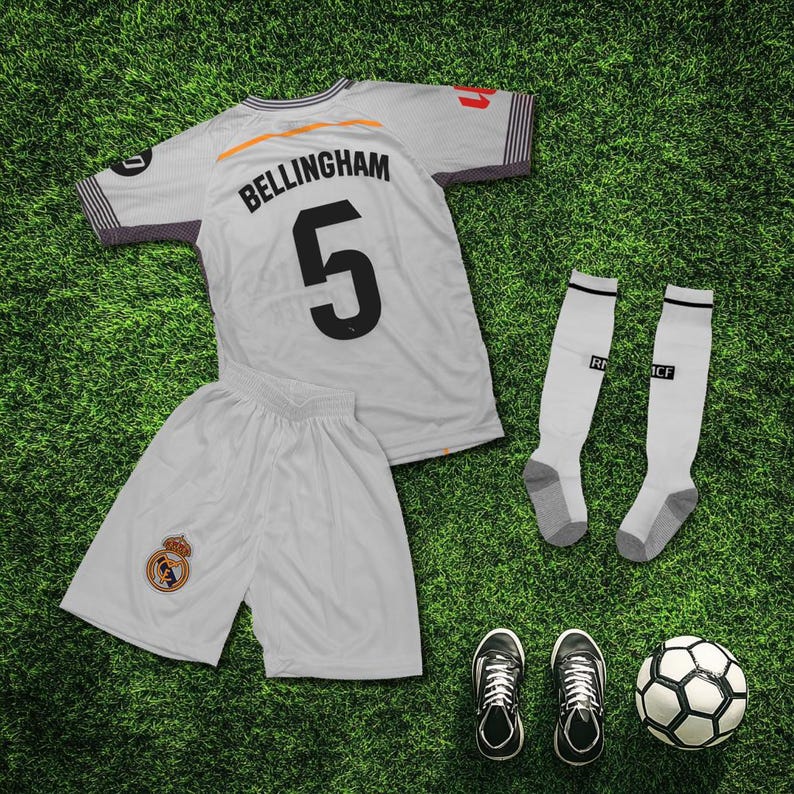 Bellingham #5 Custom Special Vintage Madrid Edition Boys, Girls Soccer ...