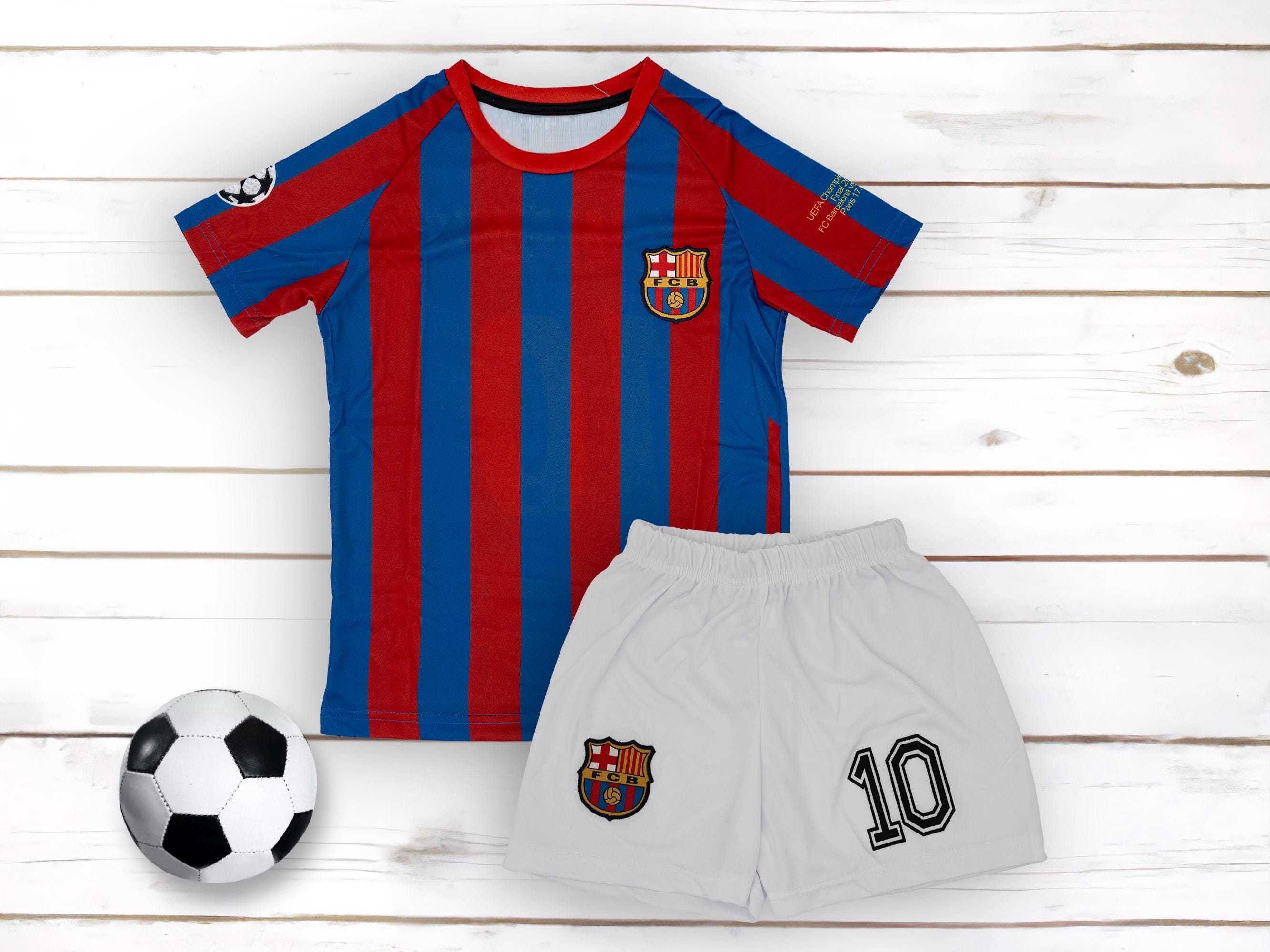 Vintage Retro #10 Ronaldinho Stripe Special New Edition Boys, Girls Soccer Jersey Shirt & Short ...