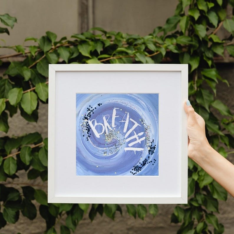BREATH Blue Swirl Prophetic Painting Fine Art Print Holy Spirit Wall ...