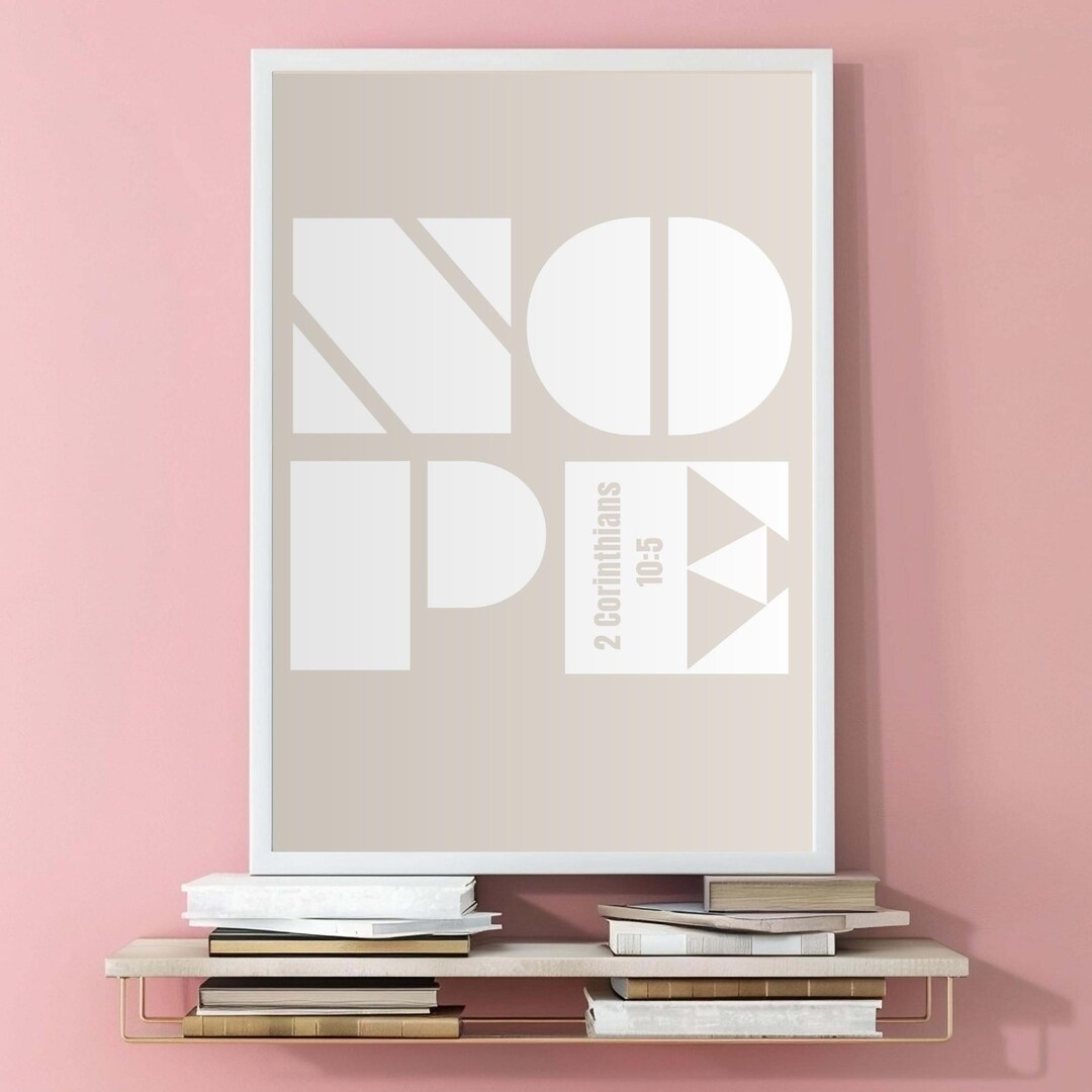 NOPE Slang Wall Art Modern Christian Art Typography Wall Art for Teen ...