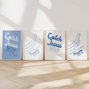 CATCH JESUS Teen Christian Wall Art Church Youth Group Room Decor ...