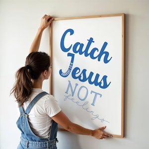 CATCH JESUS Teen Christian Wall Art Church Youth Group Room Decor ...