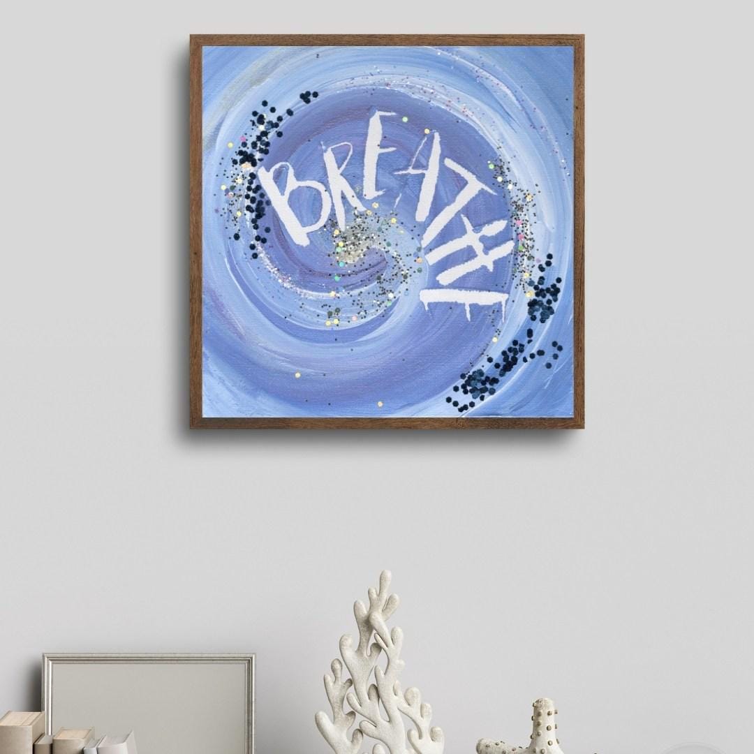 BREATH Blue Swirl Prophetic Painting Fine Art Print Holy Spirit Wall ...