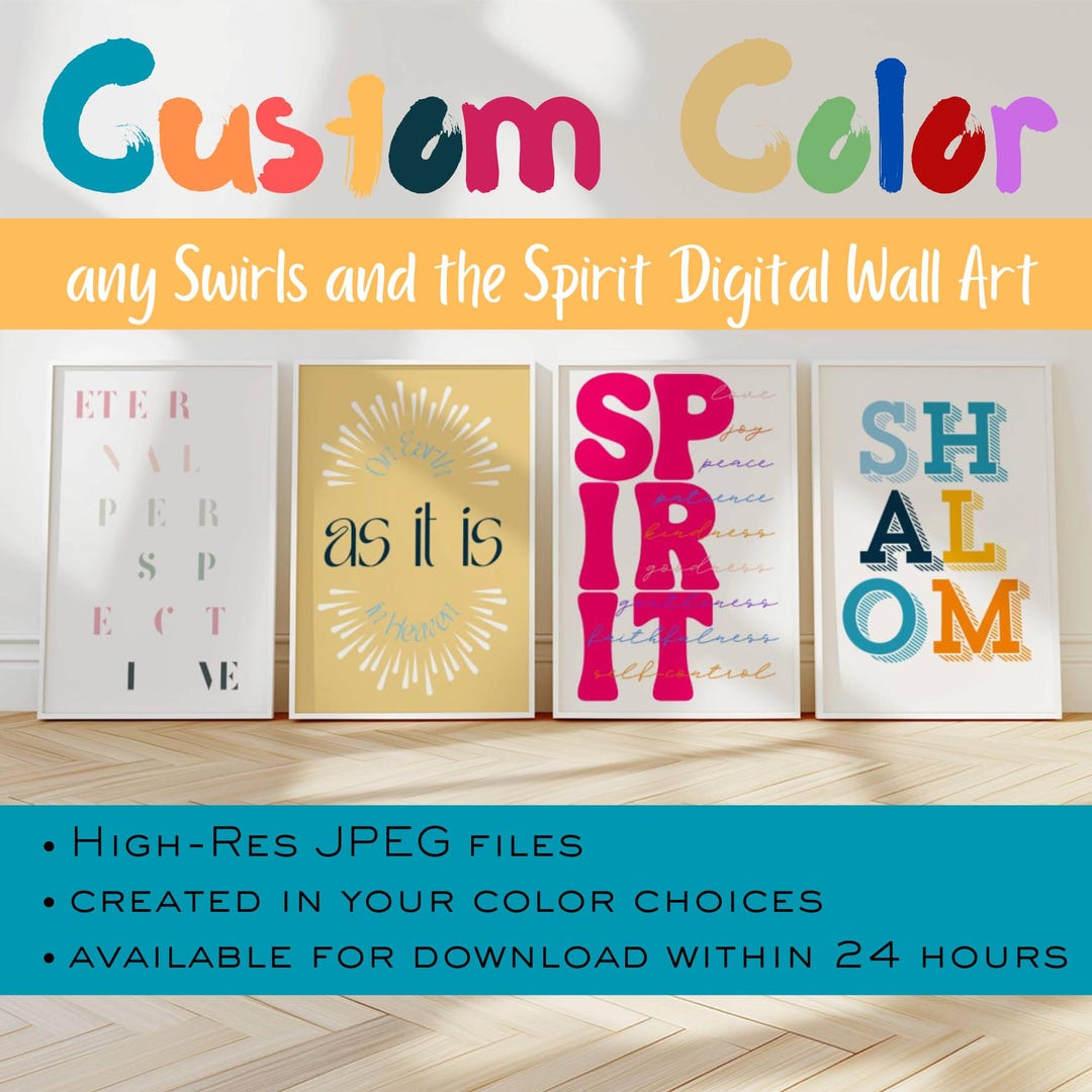 CUSTOM COLOR Wall Decor Christian Prints Trendy Christian Art Colorful ...