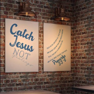 CATCH JESUS Teen Christian Wall Art Church Youth Group Room Decor ...