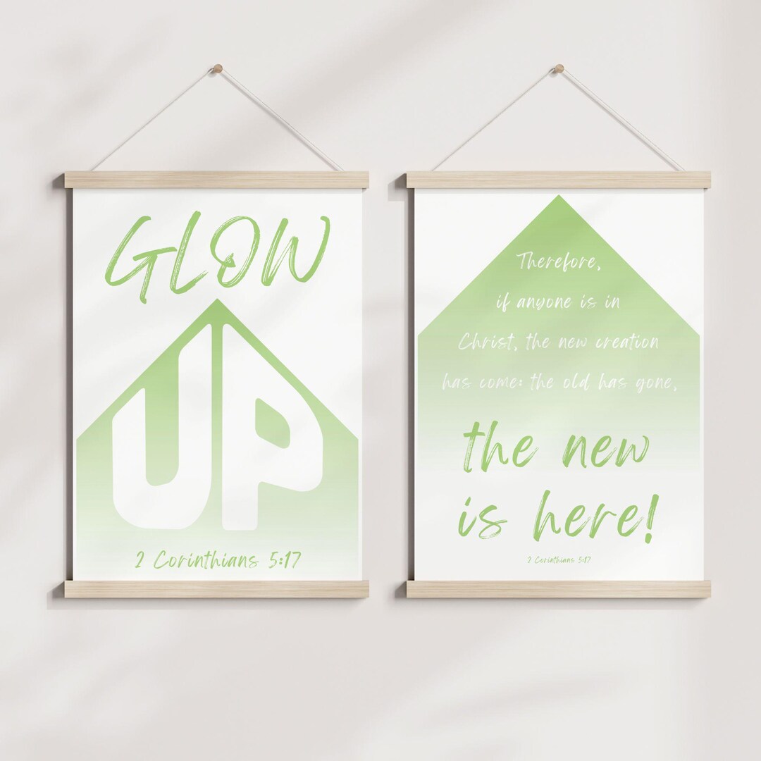 GLOW UP Set. Youth Ministry Modern Christian Poster Youth Group Decor ...