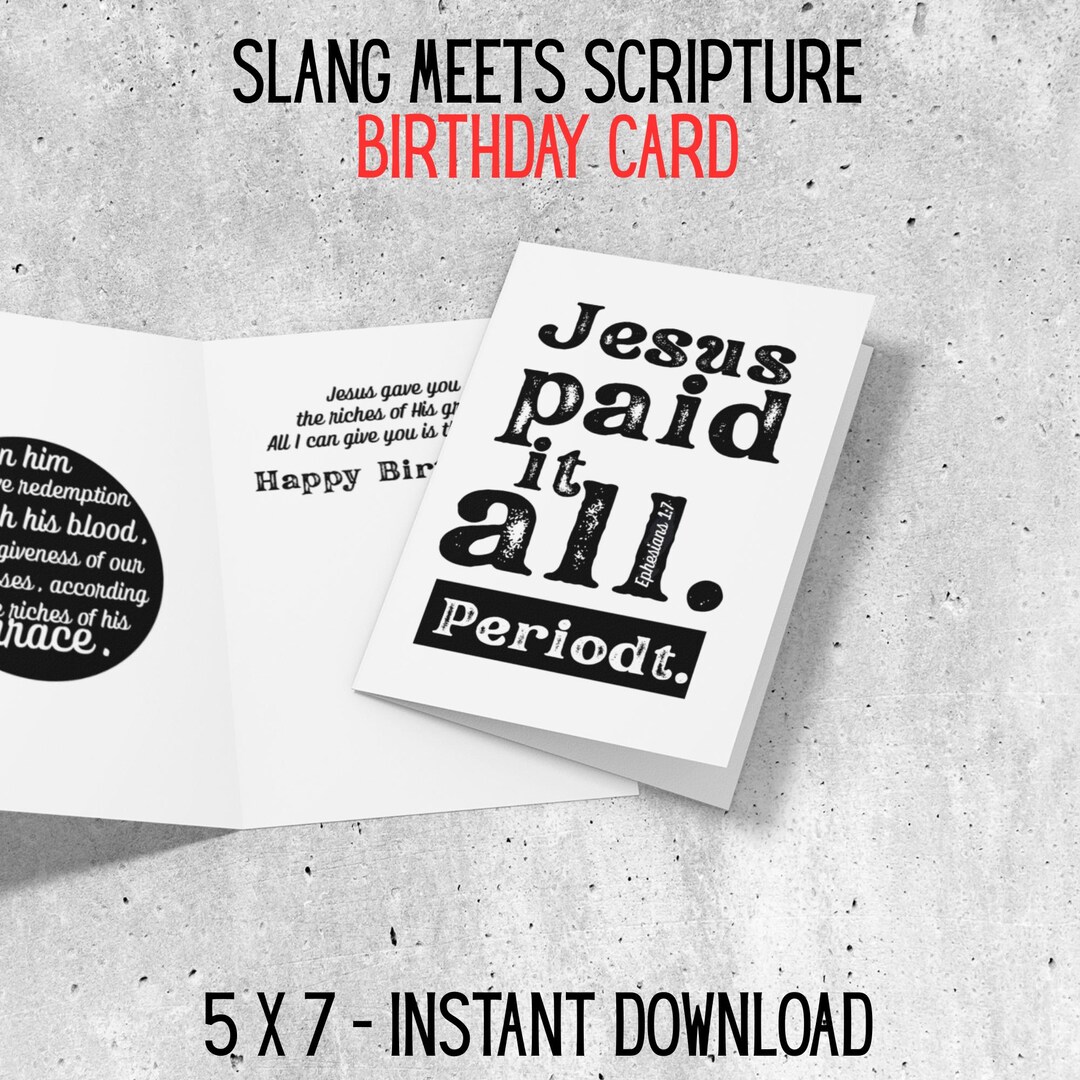 Christian Birthday Card: Slang Meets Scripture, Teen Humor (digital ...