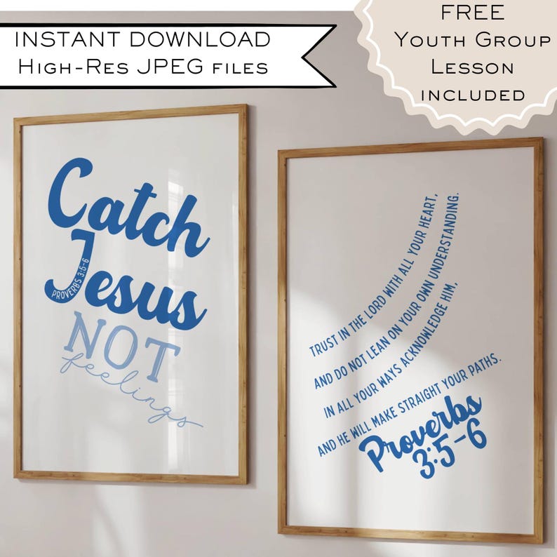 CATCH JESUS Teen Christian Wall Art Church Youth Group Room Decor ...