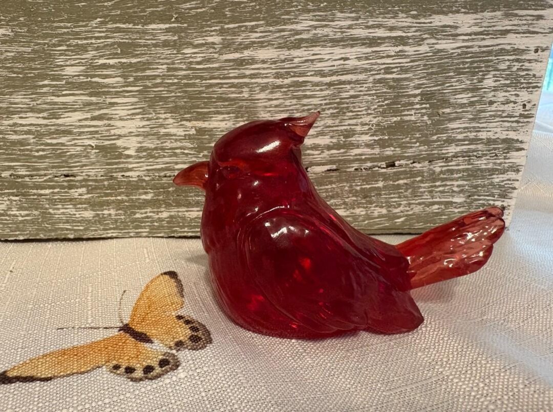 Red Cardinal Figurine | Handmade Epoxy Resin Cardinal | Memorial Gift ...