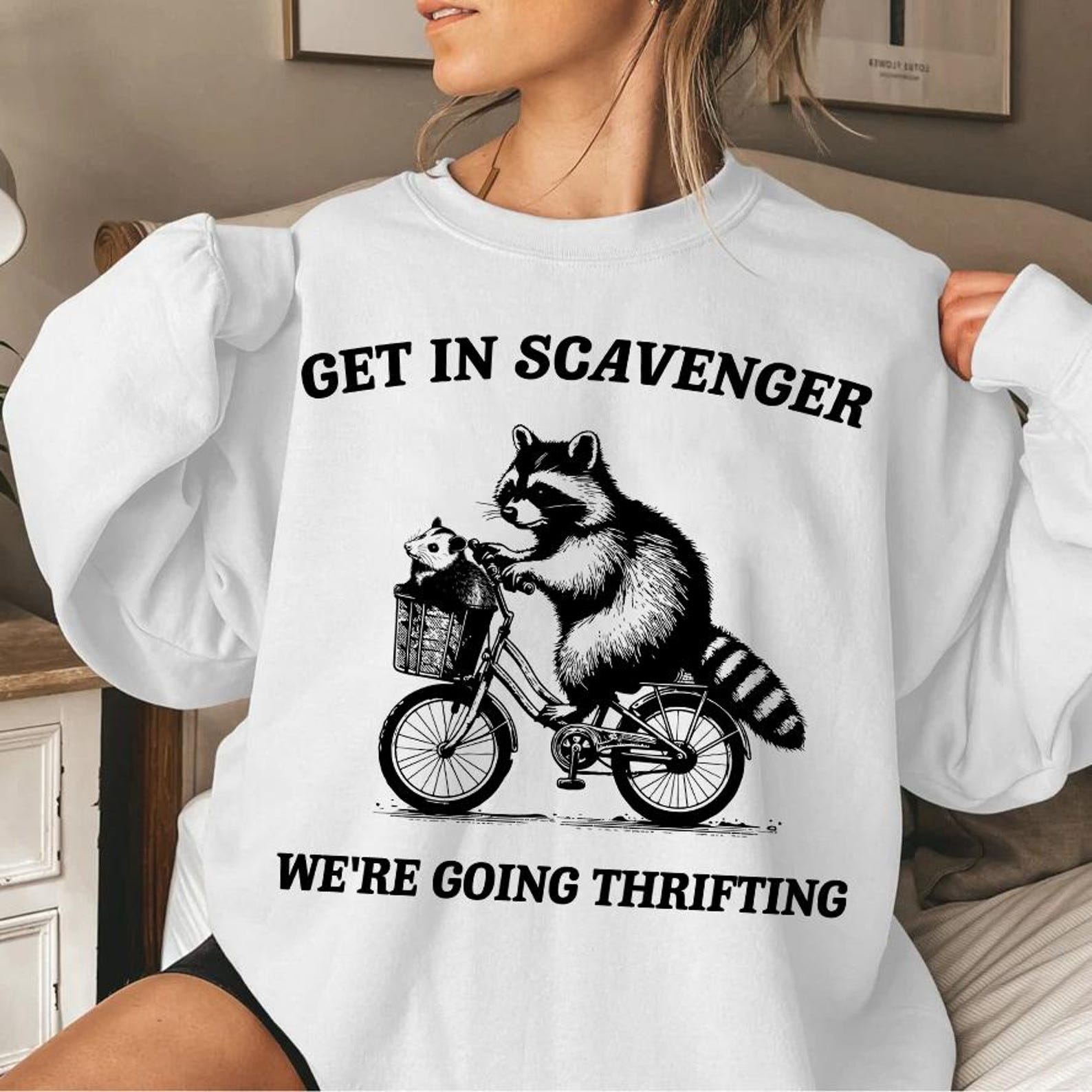 Get in Scavenger We’re Going Thrifting Vintage Drawing Digital File ...