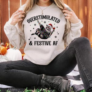 Overstimulated & Festive AF PNG, Raccoon Christmas, Espresso Martini ...