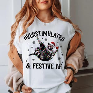 Overstimulated & Festive AF PNG, Raccoon Christmas, Espresso Martini ...