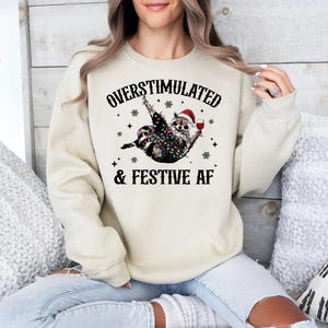 Overstimulated & Festive AF PNG, Raccoon Christmas, Espresso Martini ...