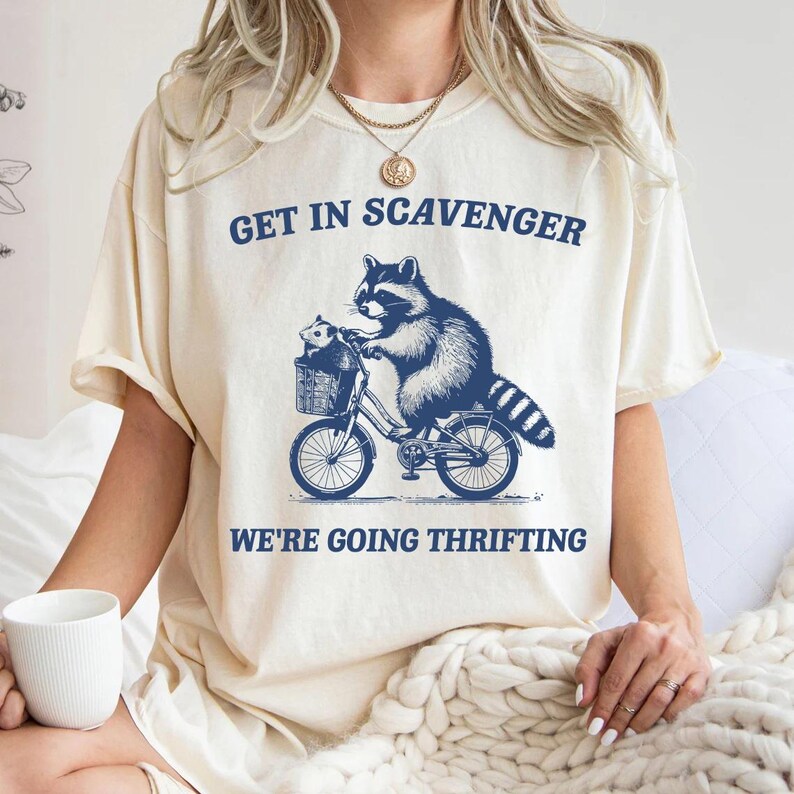 Get in Scavenger We’re Going Thrifting Vintage Drawing Digital File ...