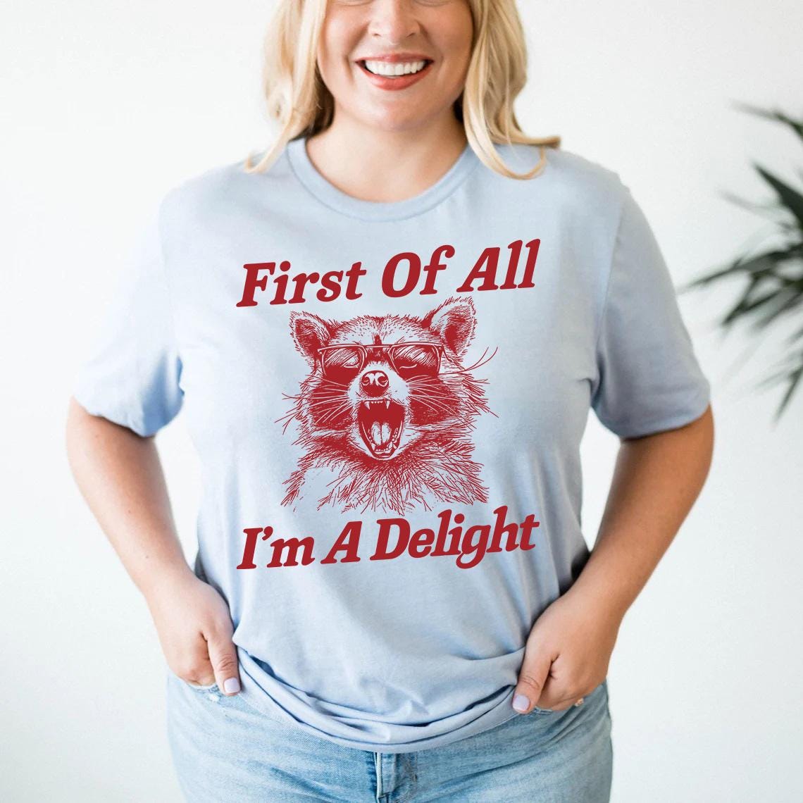 First of All Im A Delight PNG, Funny Raccoon Meme PNG, Funny Trash ...