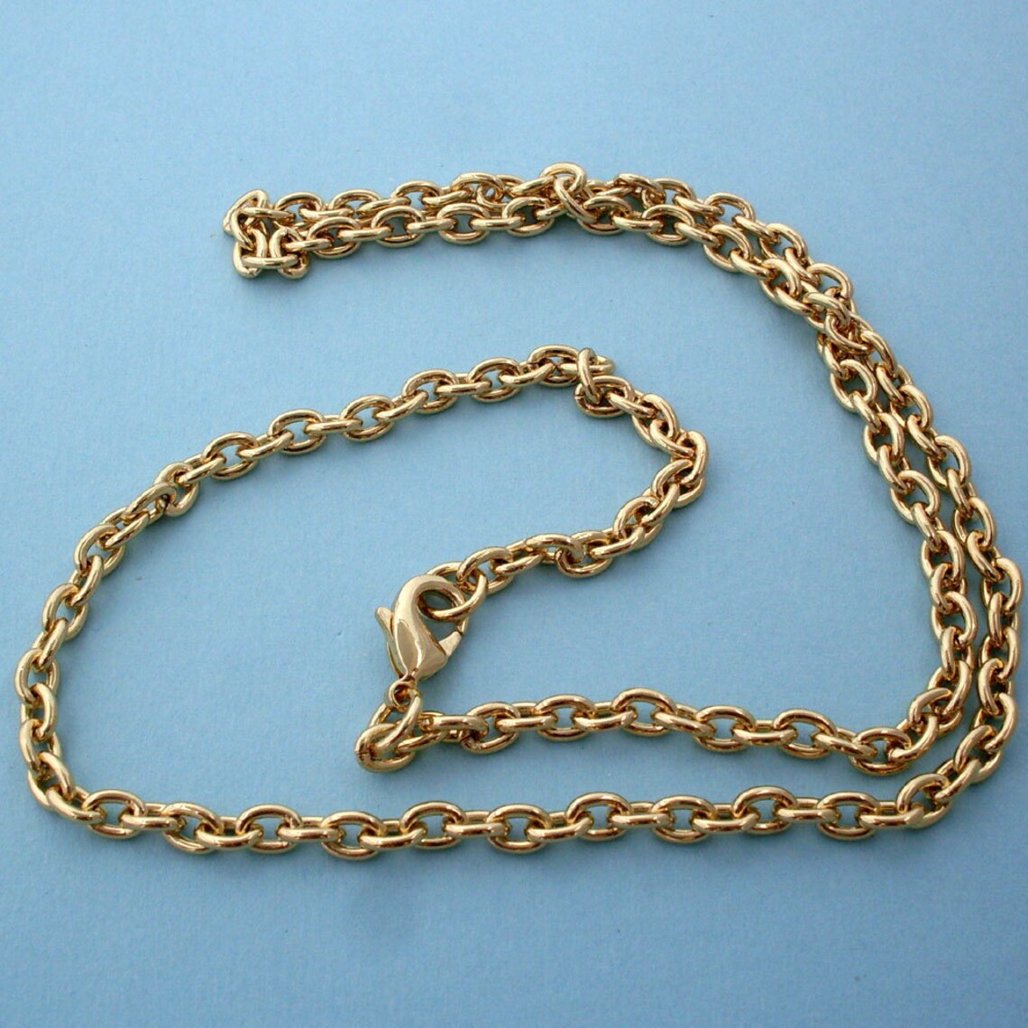 NEW Gold Plated Cable Chain Necklace 18 Inch | Etsy