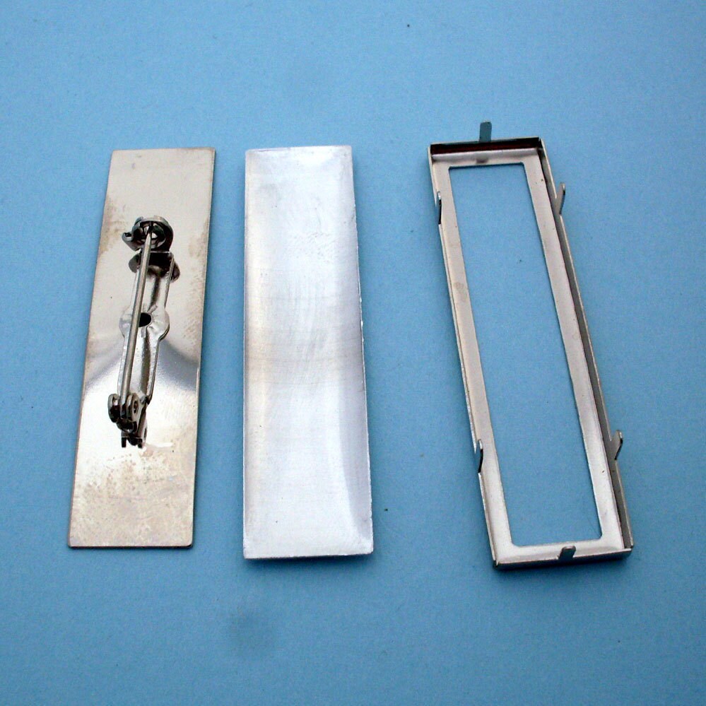 Silver Rectangular Pin Setting Frame Mounting 103ST | Etsy