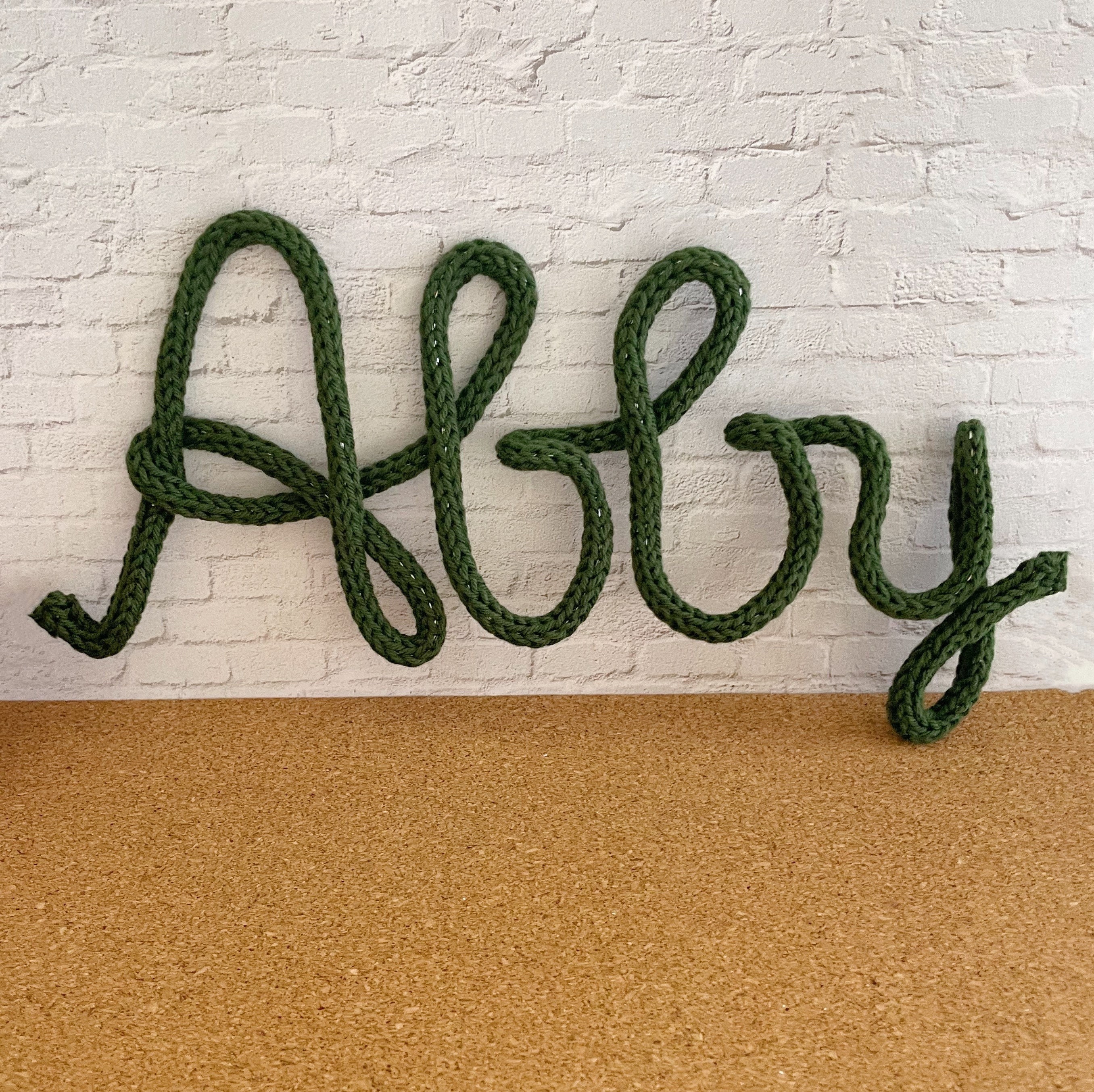 New Mom Gift for Nursery, Knitted Name Wire Sign, New Baby Name Art ...