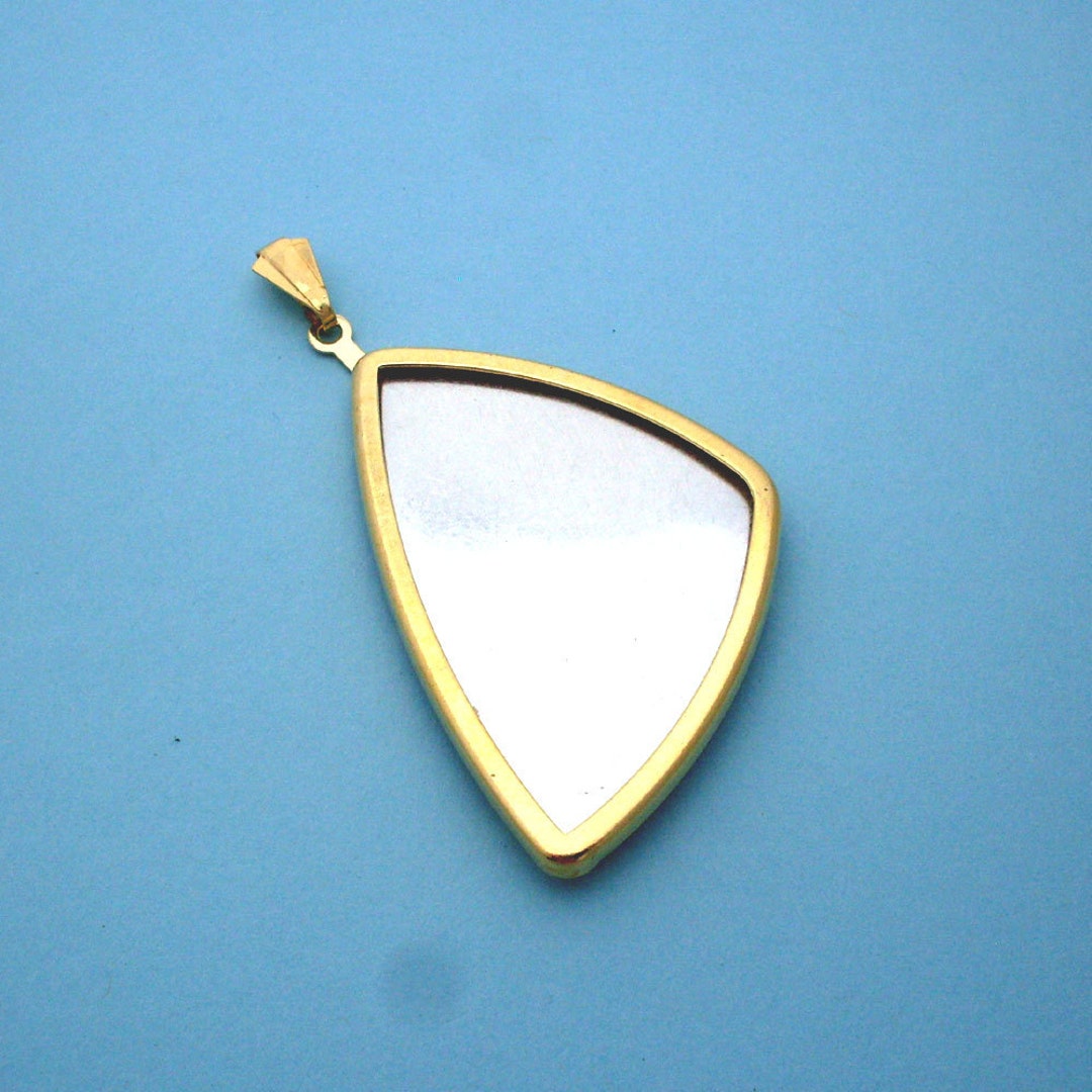 Gold Long Triangular Pendant Setting Frame Mounting 135GT - Etsy