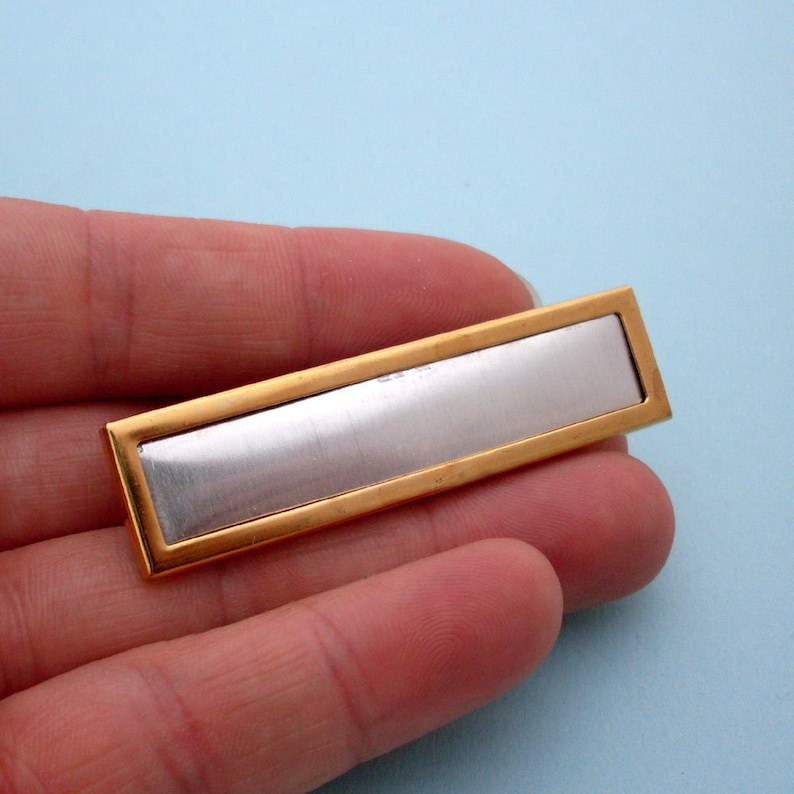 Gold Plated Rectangular Pin Setting Frame Mounting 103G | Etsy