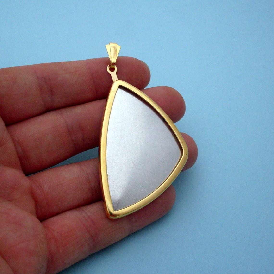 Gold Long Triangular Pendant Setting Frame Mounting 135GT - Etsy