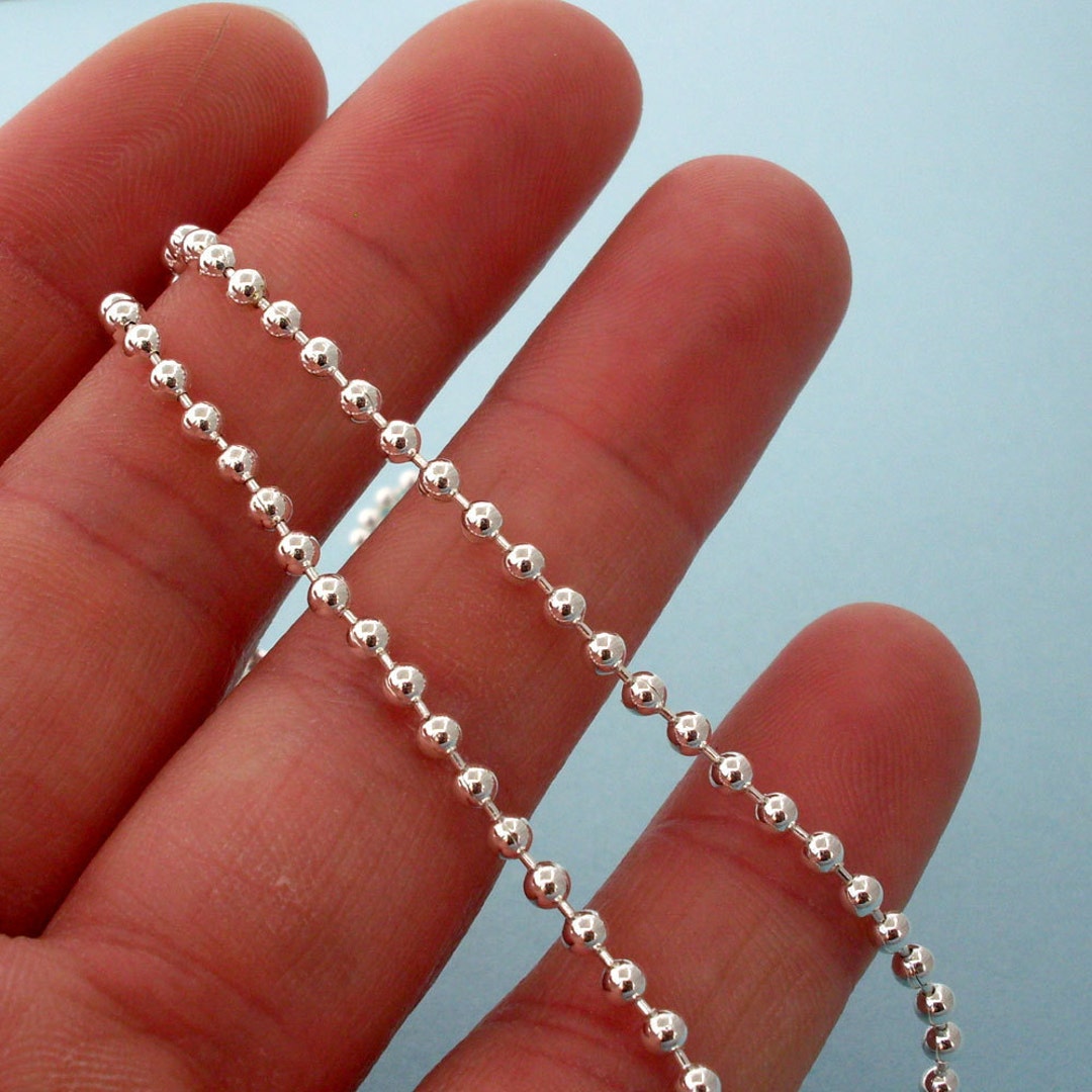NEW Silver Plated Ball Chain Necklace, Silver Ball Chain Necklace - 18 ...
